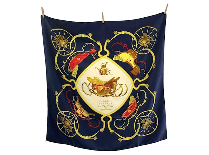 Hermès Hermes SPRINGS Silk Scarf Blue ref.2309602 - Joli Closet