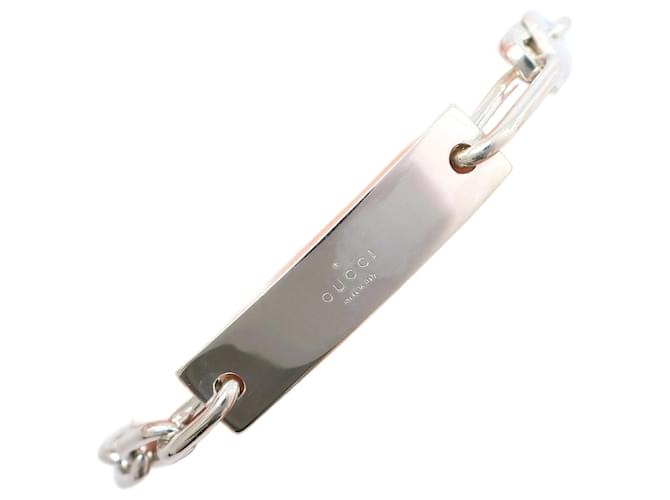 Gucci Logo Plate Silver 925 Bracelet Silvery Metallic Metal ref.2310989 ...