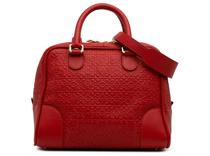 LOEWE Red Anagram Embossed Leather Amazona 75 Pony-style calfskin ref ...