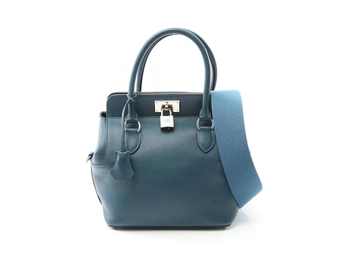 Hermès Hermes Toolbox 20 Handbag in Blue Leather ref.2321001 - Joli Closet