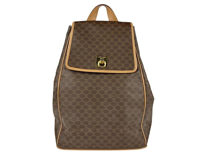 Céline Celine Brown Coated Canvas Backpack Cloth ref.2325117 - Joli Closet