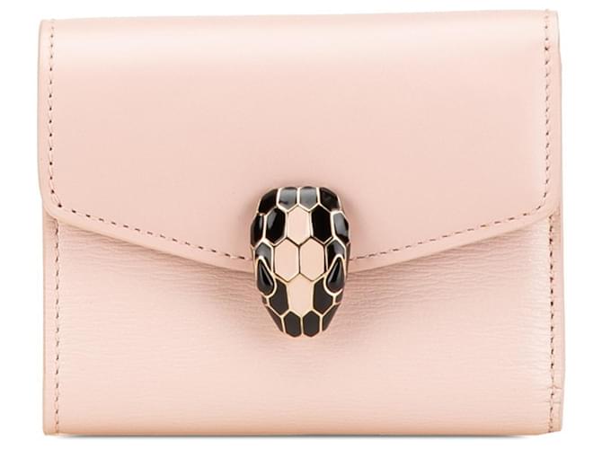 Bulgari Bvlgari Serpenti Forever Compact Wallet Pink Leather ref ...