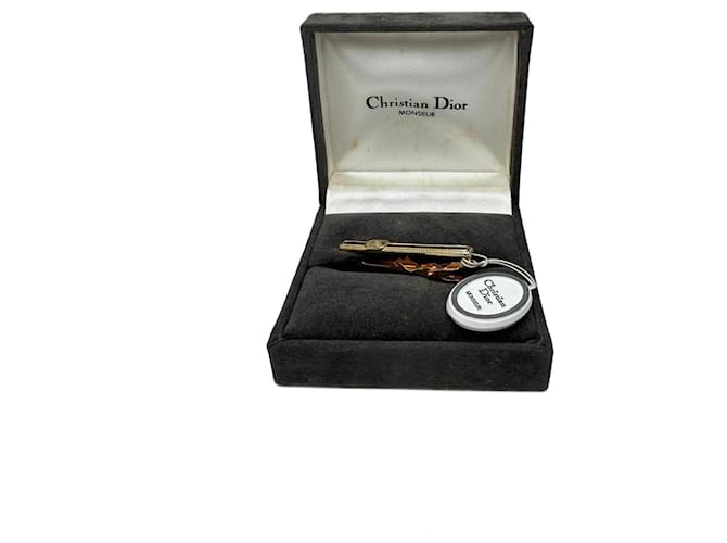 Vintage Dior steel money Tie clamp golden ref.2358504 - Joli Closet