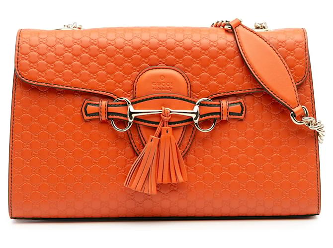 Gucci Orange Medium Microguccissima Emily Shoulder Bag Leather Pony ...