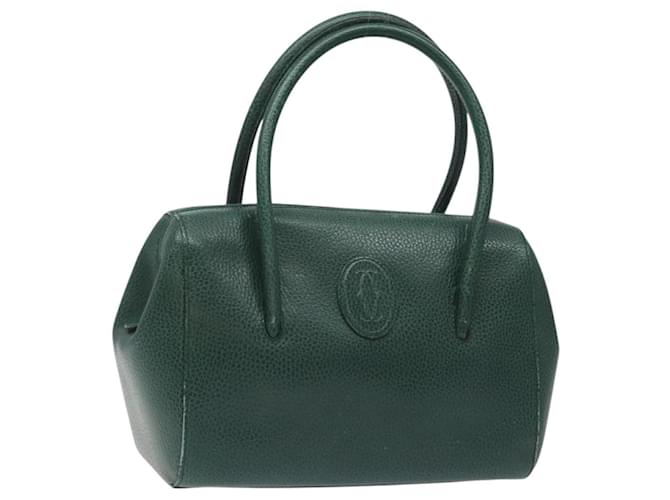 CARTIER Hand Bag Leather Green Gold Auth BA2811 Golden ref.2375201 ...