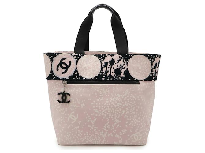 Chanel Canvas Pile Coco Mark Tote Bag Pink Cloth ref.2410459 - Joli Closet