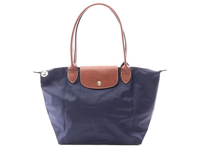 Longchamp Le Pliage Original M Tote Bag Canvas Leather Blue Cloth ref ...