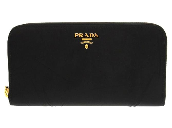 Prada Round Wrinkled Nylon Black Wallet ref.2433290 - Joli Closet