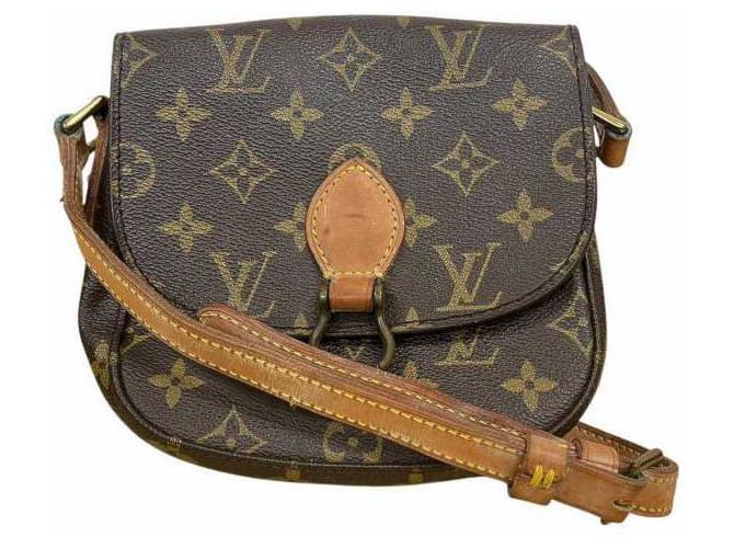 Louis Vuitton Mini Sac Souple Monogram Shoulder Bag Brown Cloth Cloth ...