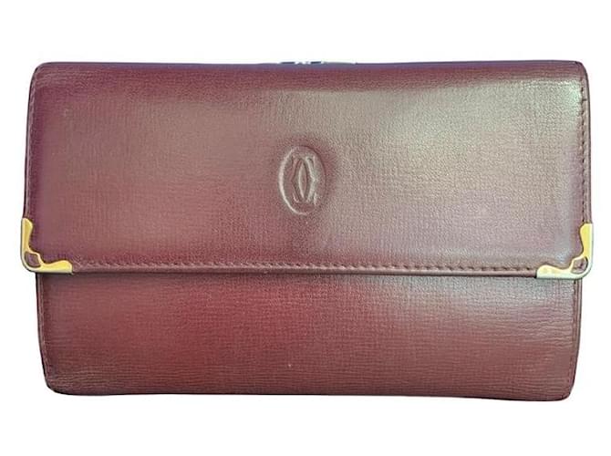 CARTIER, vintage wallet. Dark red Leather ref.JC2440437 (Sold) - Joli ...
