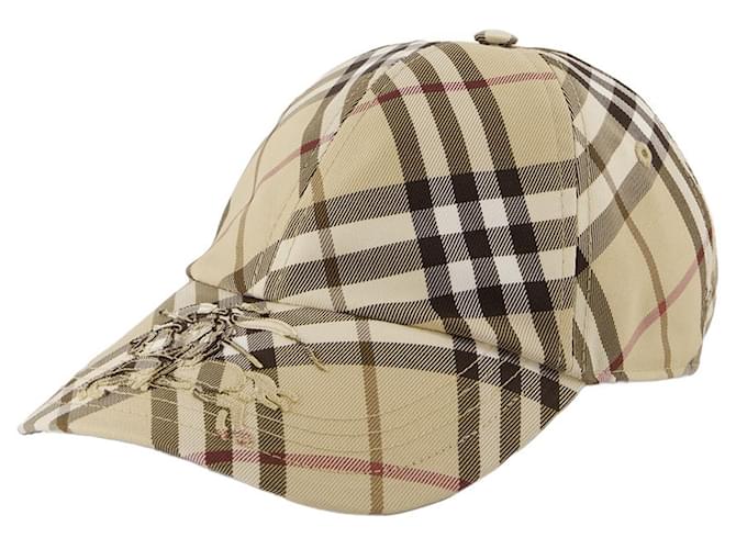 Essential Check Cap - Burberry - Synthetic - Beige Brown ref.2443077 ...
