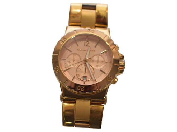 Michael Kors MK-5314 rose gold dial chronograph ladies wristwatch ...
