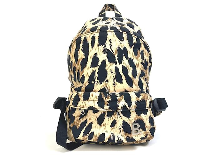 Balenciaga Leopard Print Mini Backpack Black Beige Nylon ref.2455567 ...