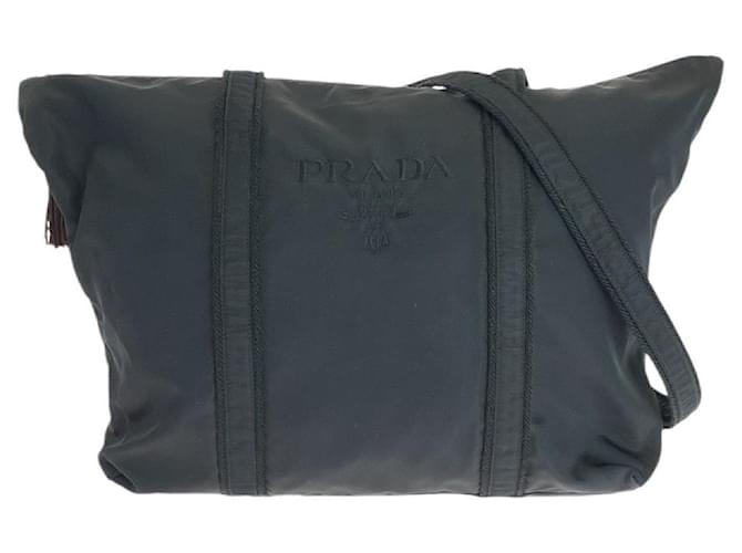 Prada Nylon Tessuto Logo Embroidery Tote Bag Black ref.2466182 - Joli ...