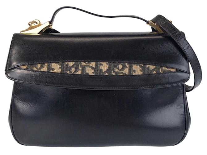 Dior Vintage Trotter Leather 2way Bag Black Pony-style calfskin ref ...