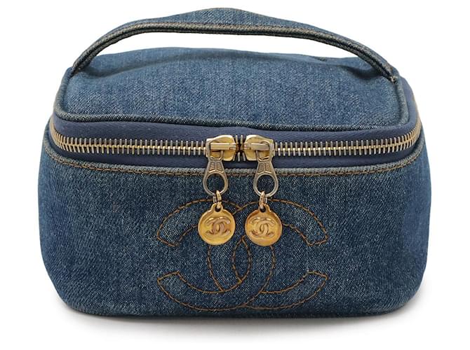 Chanel Coco Mark Denim Vanity Bag Blue ref.2468632 - Joli Closet