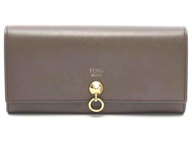 Fendi By The Way Leather Long Wallet Brown Pony-style calfskin ref ...