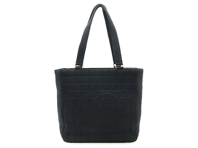 Chanel Cotton Jersey Chocobar Tote Bag Black ref.2474483 - Joli Closet