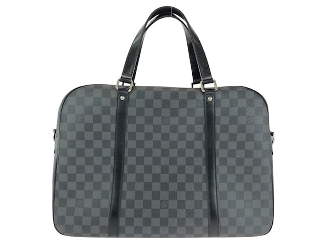 Louis Vuitton Yorne Damier Graphite Briefcase Black Cloth Plastic ref ...