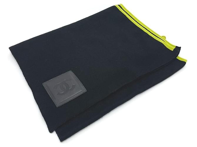 Chanel Sport CC Coco Mark Scarf Black Green Cashmere Wool ref.2478285 ...