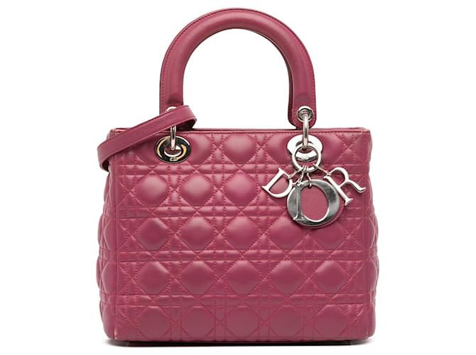 Dior Purple Medium Lambskin Cannage Lady Dior (Sold) - Joli Closet