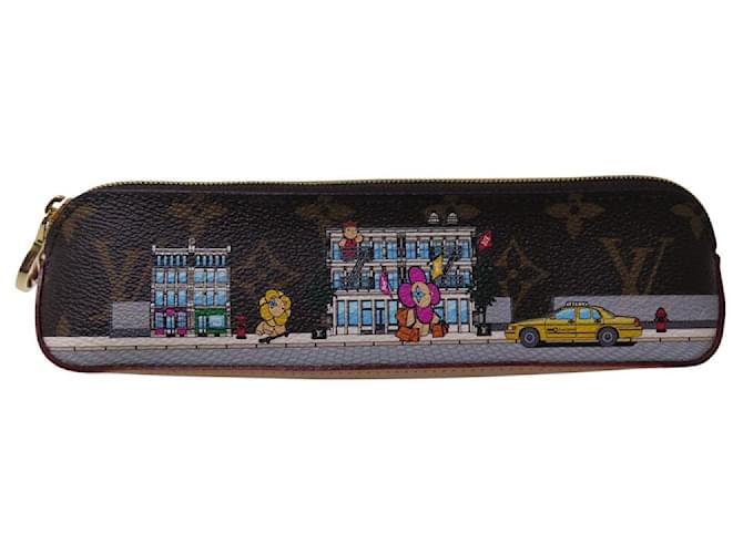 NEW LOUIS VUITTON NYC SOHO XMAS 22 VIVIENNE PENCIL CASE Brown Cloth ref ...