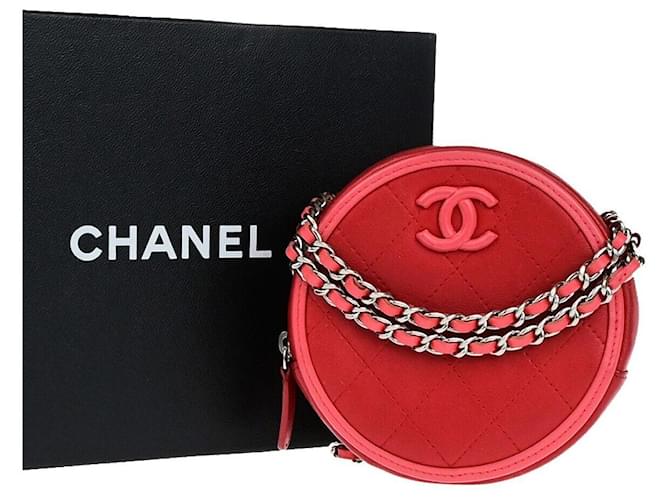 Chanel Pearl Crush Round Clutch with Chain Quilted Lambskin Pink ...