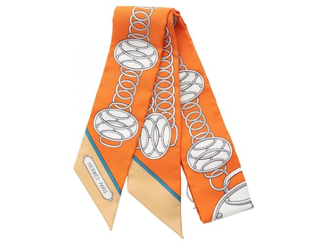Hermès Hermes LIFT PROFILE Silk Scarf Multiple colors Orange ref ...