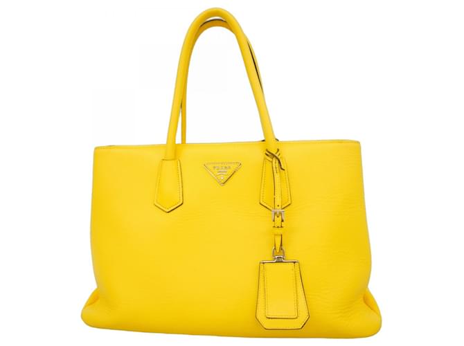 Prada Saffiano Leather Yellow Handbag ref.2487351 - Joli Closet