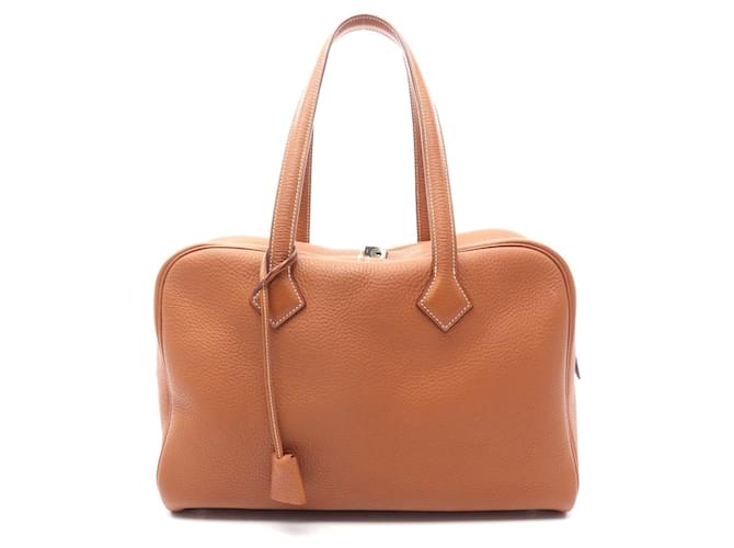 Hermès Hermes Victoria 35 Leather Handbag Brown Pony-style calfskin ref ...
