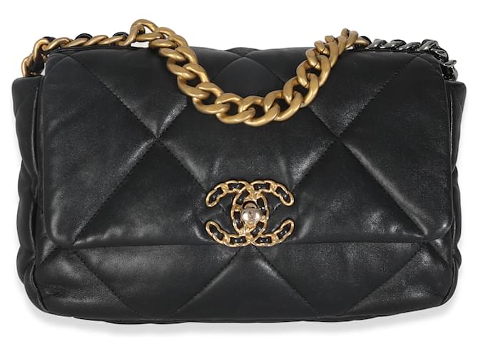 Chanel Black Quilted Lambskin Small Chanel 19 Flap Bag - Joli Closet
