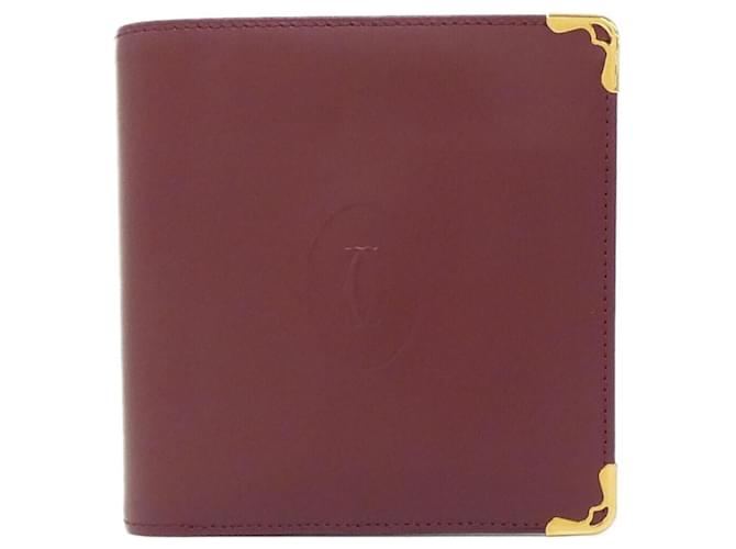 Cartier Must de Cartier Bi-Fold Wallet Dark red Leather ref.2499823 ...