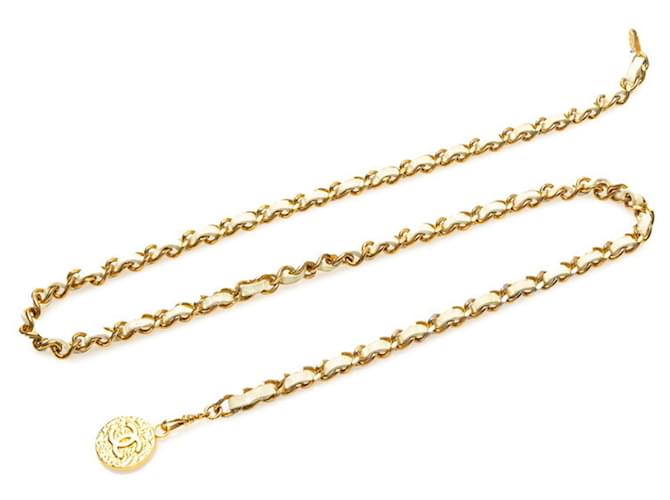 Chanel Coco Mark Chain Belt White Golden ref.JC2500175 (Sold) - Joli Closet