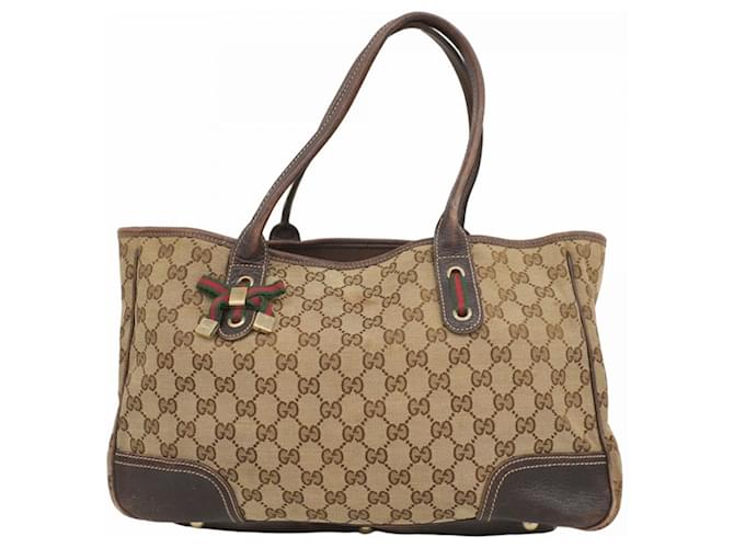 Gucci GG Canvas Princess Tote Bag Brown Cloth ref.2507556 - Joli Closet