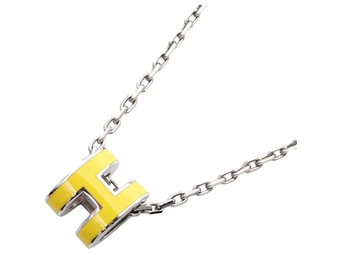 Hermès Hermes Mini Pop H Necklace Stainless Steel Silvery Metallic ...