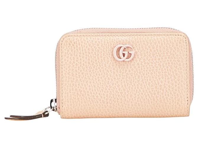 Gucci Double G Round Zip Coin Case Leather Coin Case Pink ref.2509705 ...