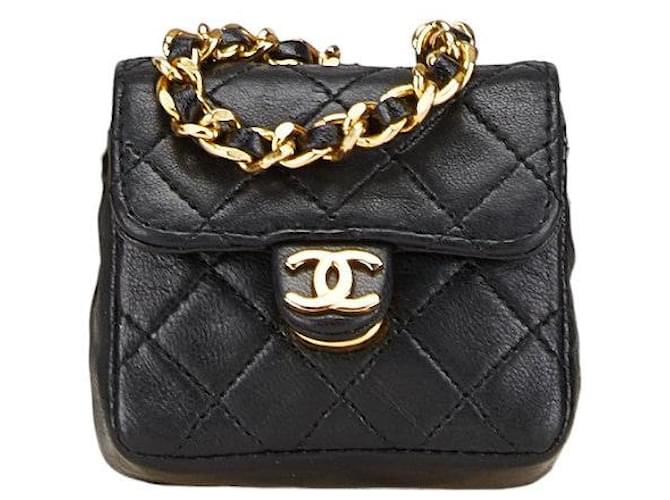 Classique Sac à épaule matelassé en agneau micro mini Coco Mark de ...