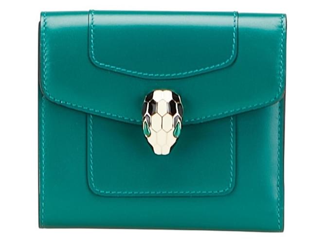 Bulgari Bvlgari Serpenti Forever Snake Tri-fold Wallet Green Purple ...