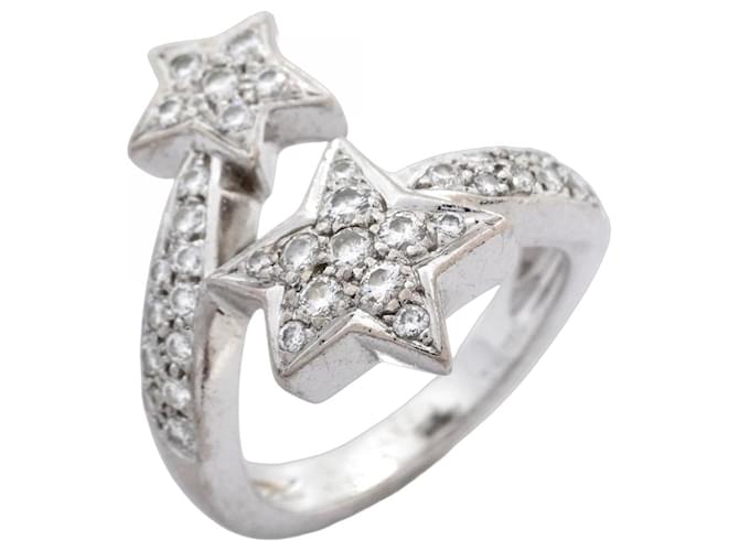 Chanel Comet Pavé Star Ring in 18K White Gold ref.2522525 - Joli Closet