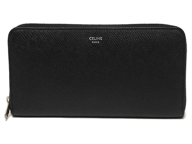 Céline Celine Large Zip Wallet in Black Calfskin Leather ref.2531220 ...