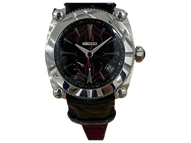 SEIKO Galante Power Reserve Automatic Watch 5R66-0AZ0 Black Red ref ...