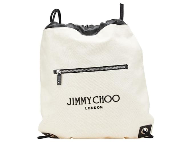 Jimmy Choo Beige and Black Canvas Leather Backpack Cloth ref.2538596 ...