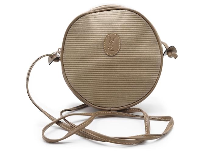 Yves Saint Laurent Noevir x YSL Round Crossbody Bag Brown Leather ref ...