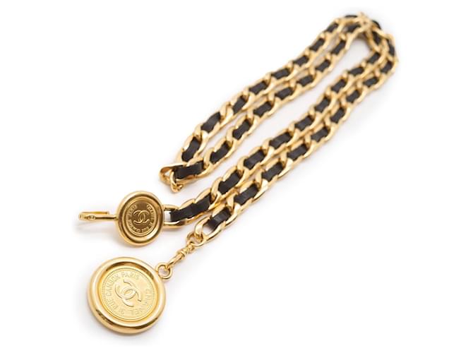 Chanel 31 Rue Cambon Paris Medallion Chain Belt GP Golden Leather ref ...