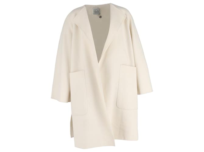 Totême Open Coat with Pockets in Ivory Wool White Cream ref.2544745 ...