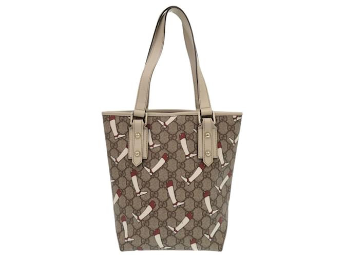 Gucci GG Print Tote Bag Brown Cloth ref.2545678 - Joli Closet