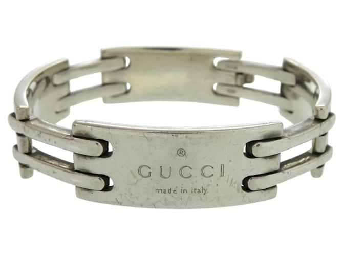 Gucci Logo Plate Silver 925 Charm Bracelet ref.2548342 - Joli Closet