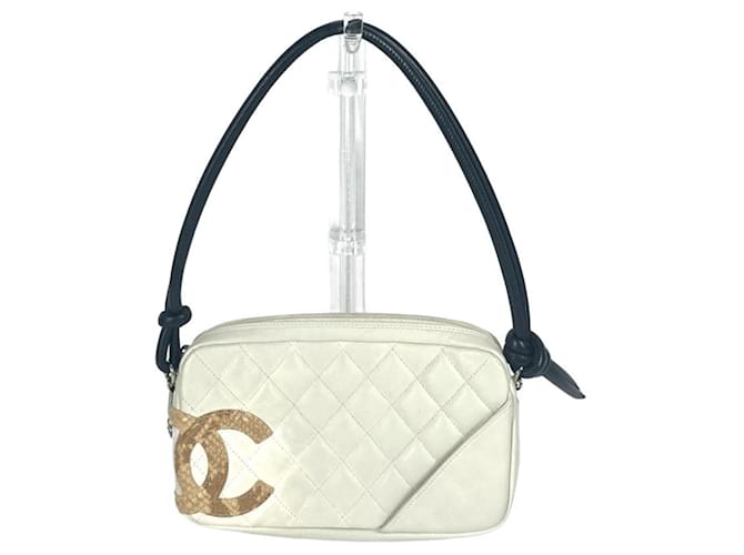 Chanel Cambon CC Coco Mark Logo Shoulder Bag White Leather ref.2550571 ...