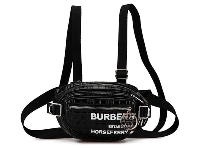 Burberry Horseferry Crossbody Bag in Black Coated Canvas Cloth ref ...