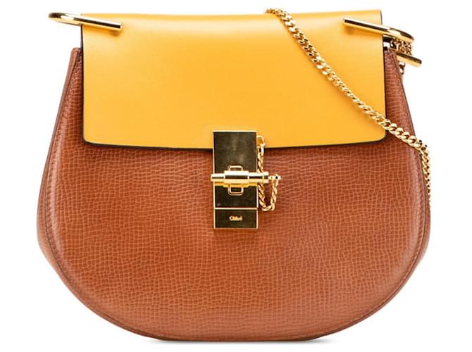 Chloé Drew Chain Shoulder Bag in Brown Leather ref.2560902 - Joli Closet